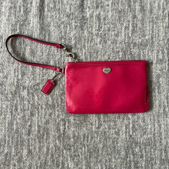Coach | Bags | Coach Red Leather Wristlet Clutch | Poshmark